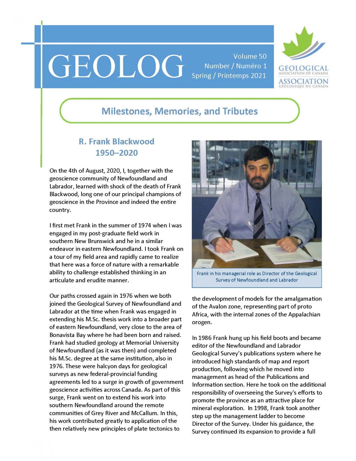GEOLOG | The Geological Association Of Canada | GAC®